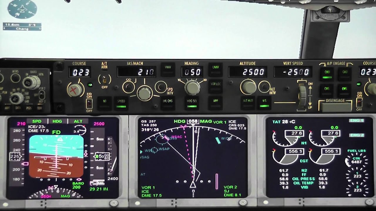 FSX 737-800 Changi （WSSS）ILS RWY 02C 雨期のアプローチ ② - YouTube