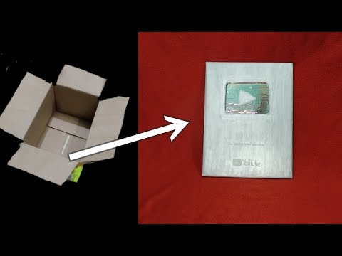How to make silver play button with cardboard - YouTube