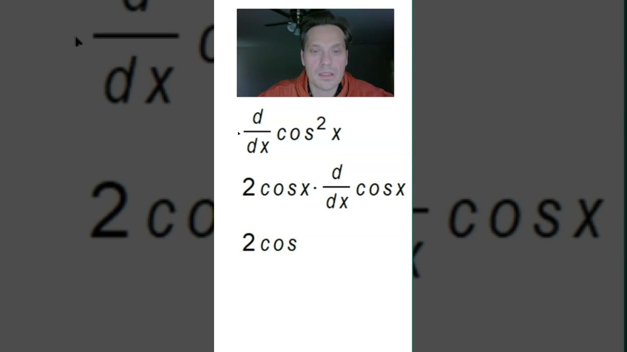Derivative cos^2x, 18 seconds - YouTube