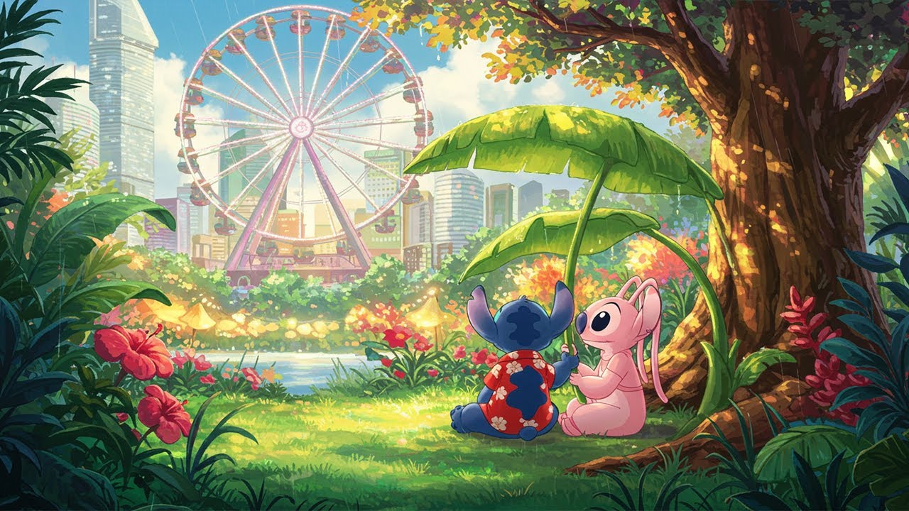 Romantic Lofi with Stitch & Angel 🎡 Cozy Beats for Relaxing, Studying ...