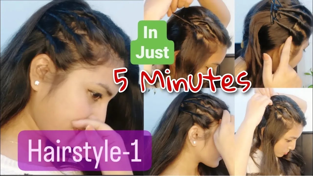 Easy Party Hairstyle in Just 5 Minutes | Hairstyle series |Side Twist ...