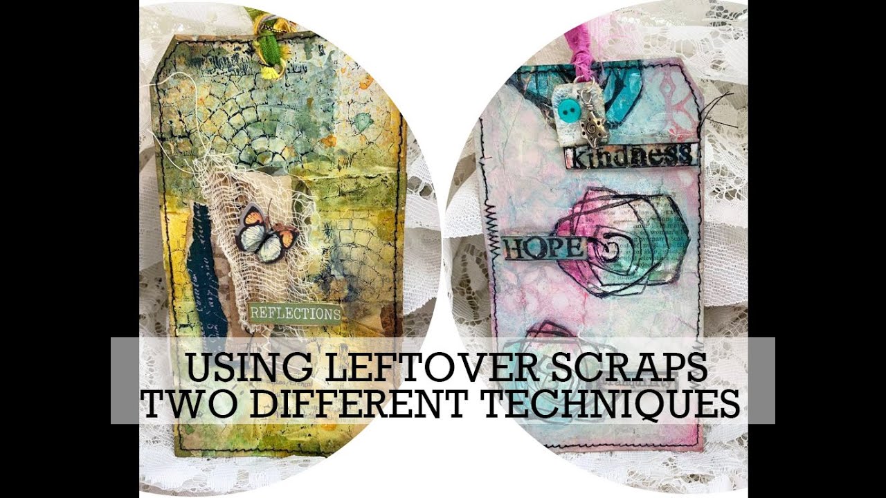 MIXED MEDIA TAGS from Scraps part 1 - YouTube