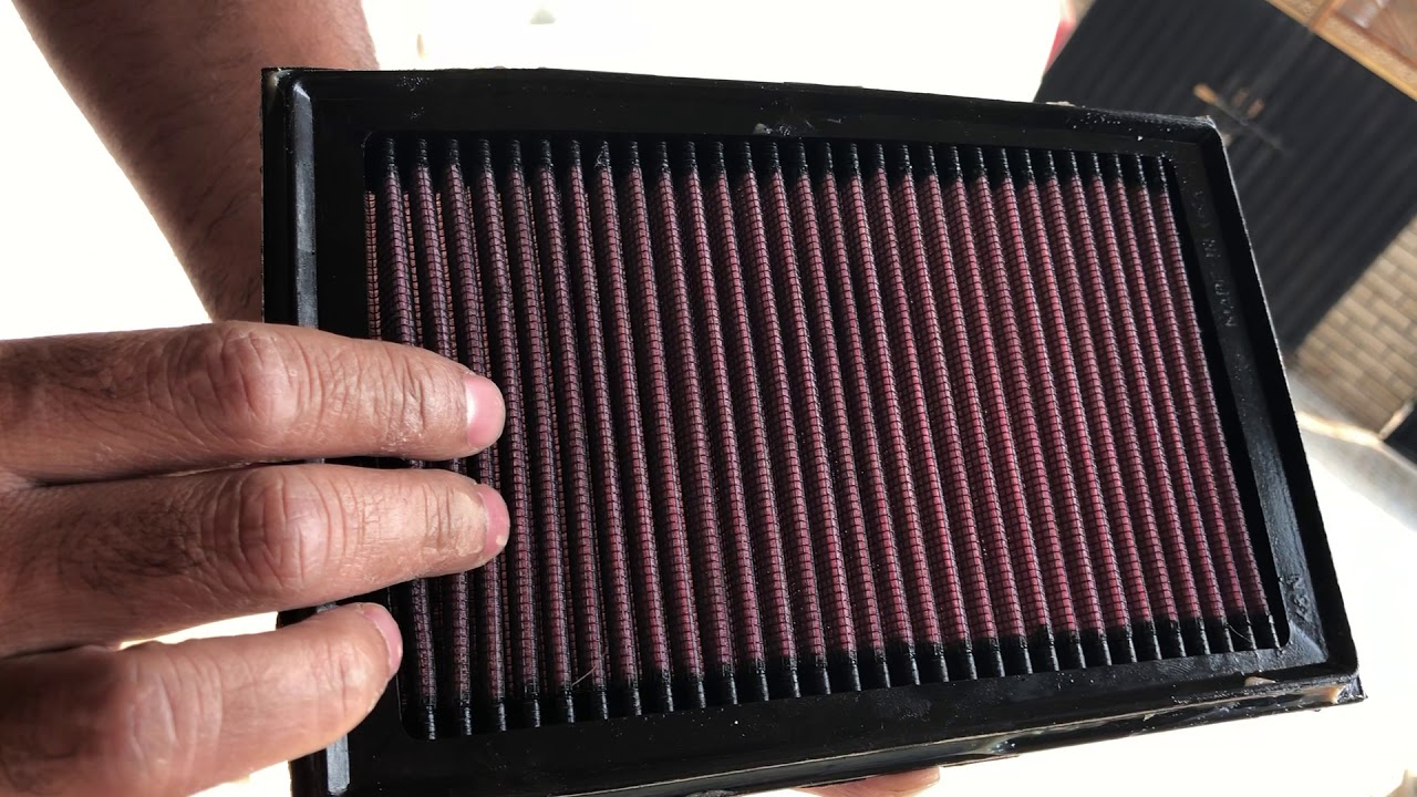 Kawasaki ninja 300 K&N air filter checking for clean up... - YouTube