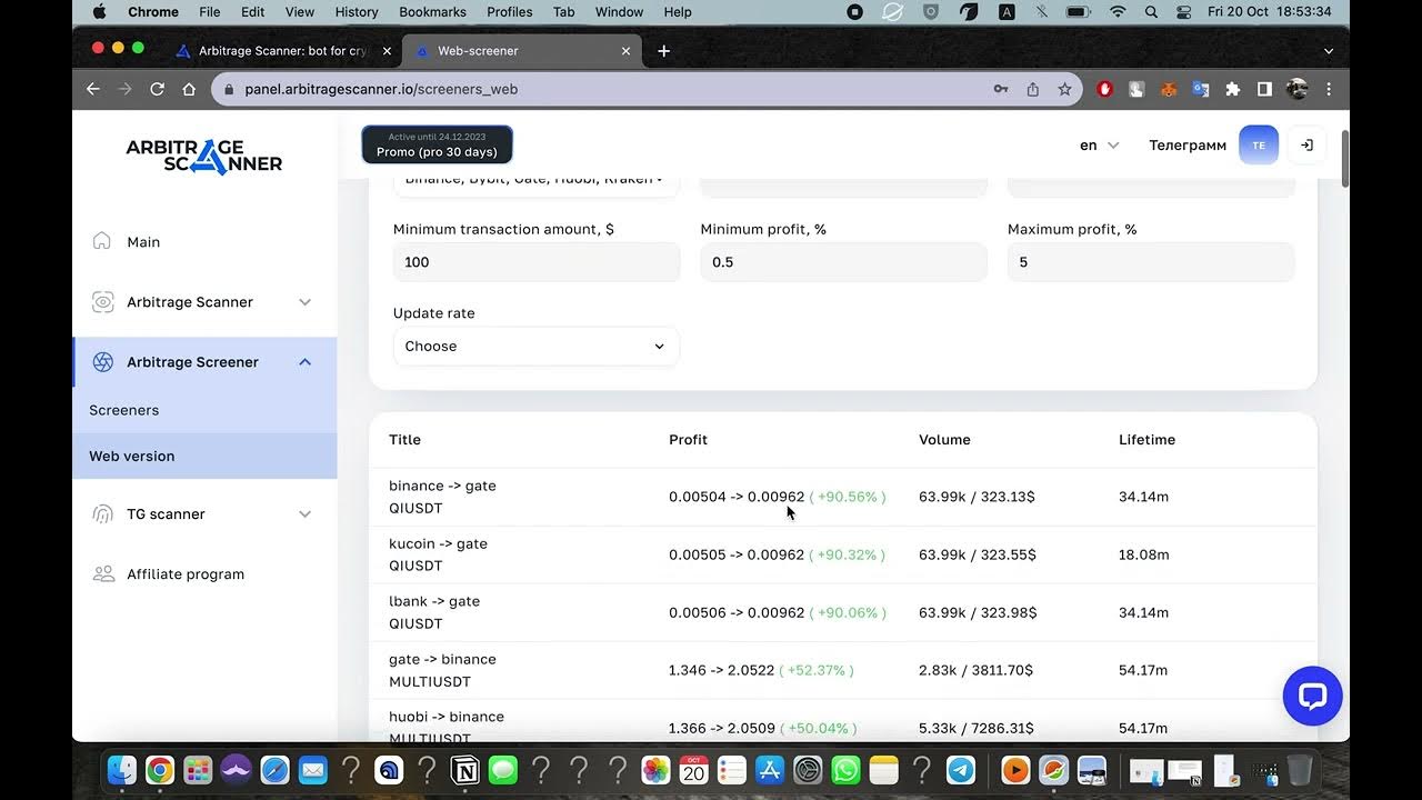 Arbitrage Scanner | Screener Web Version Setup Guide - YouTube
