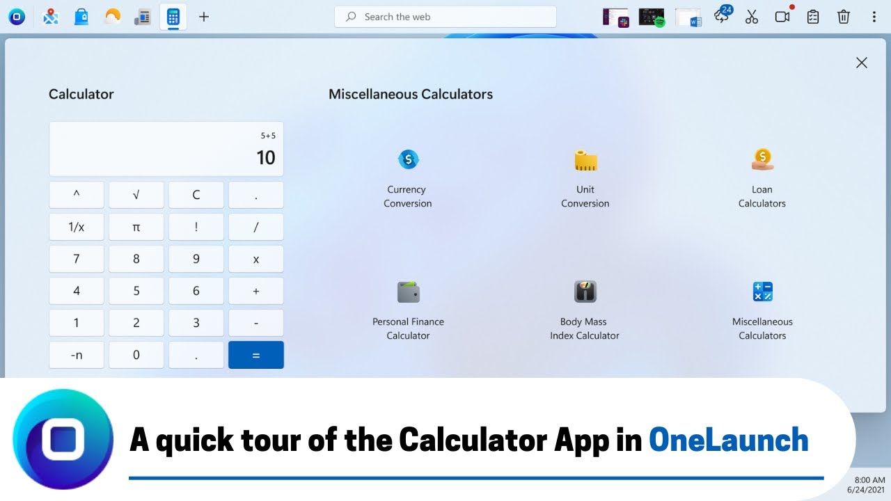 A quick tour of the Calculator App in OneLaunch (2022 Edition) - YouTube