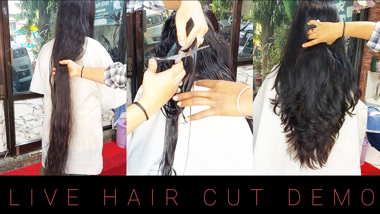 Long to short step cutting look ( Live hair cut demo ) #haircut # ...