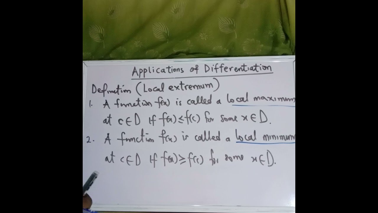 Applications of Differentiation - YouTube