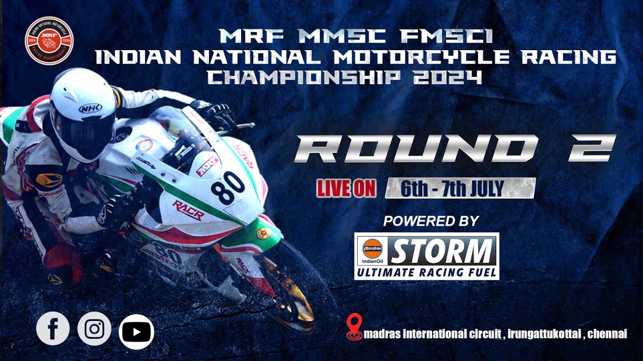 MRF MMSC fmsci Indian National Motorcycle Racing Championship 2024 Day ...