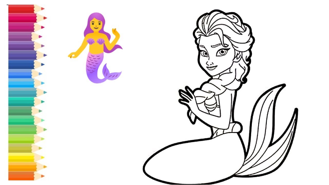 Disney Frozen ⛄👸 Marmaid Elsa Drawing For Kids|Princess Elsa Kaise ...