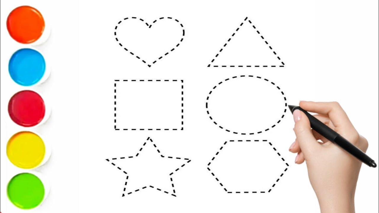 Shapes Drawing and Coloring for Kids|Shapes Drawing| Pre school ...