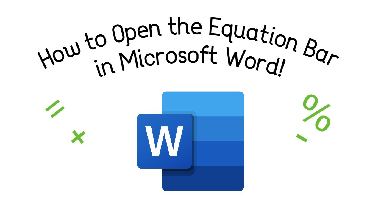 How to Open the Equation Bar in Microsoft Word! | Useful Keyboard ...