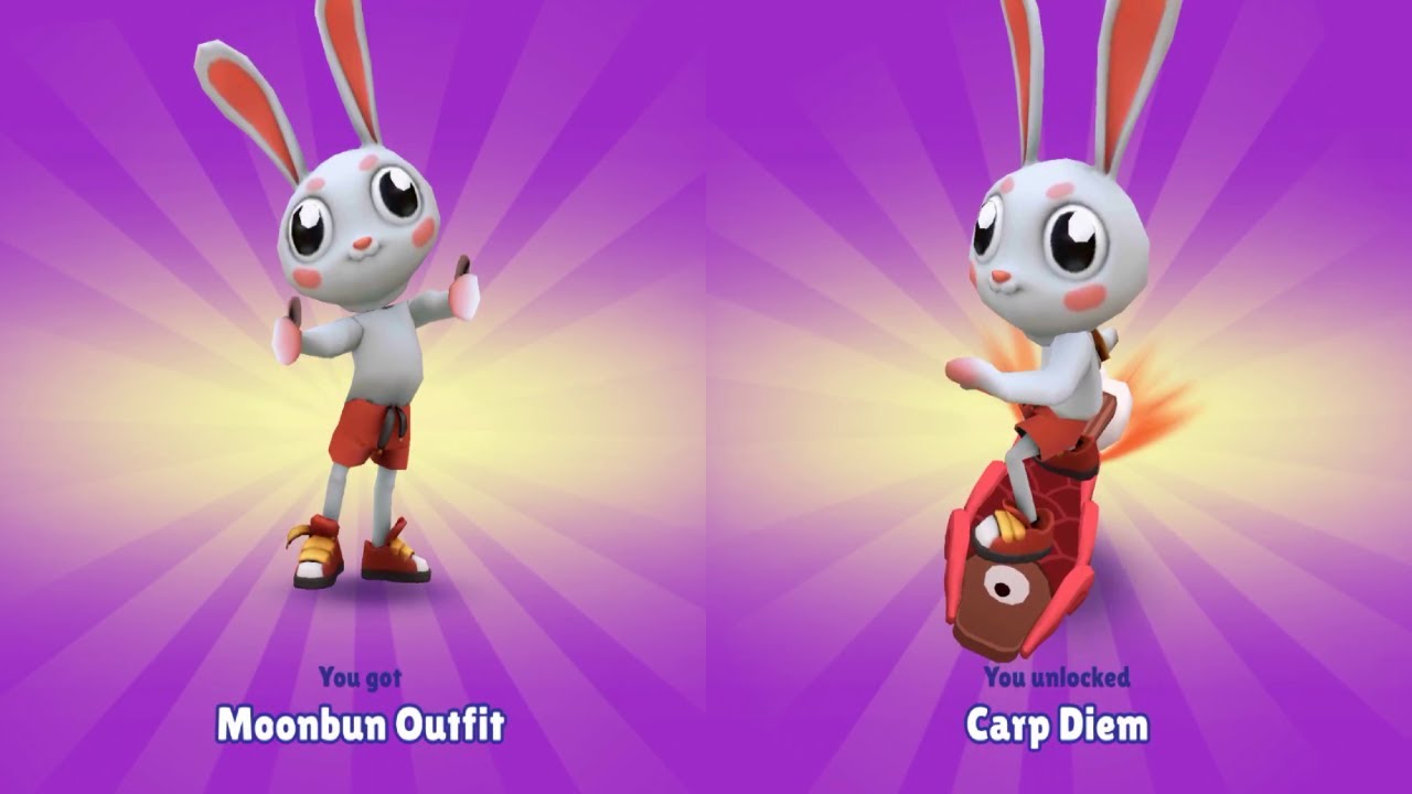 Unlocking Moonbun Outfit & Crap Diem Board Subway Surfers: Lunar New ...