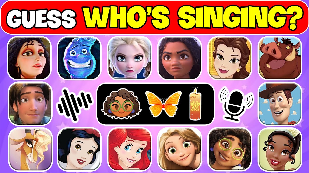Guess 60 DISNEY CHARACTERS By DISNEY SONG |Guess WHO'S SINGING By EMOJI ...