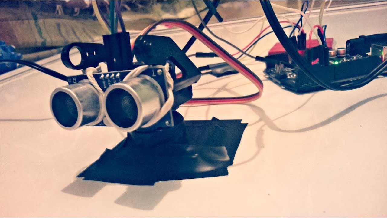 "ARDUINO" Ultrasonic sensor + servo motor - YouTube