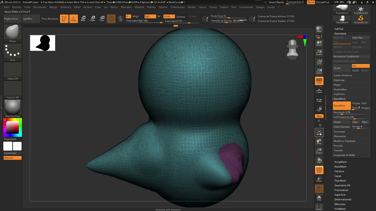 Qué es DynaMesh de Zbrush | Tutorial IDesigner en español - YouTube
