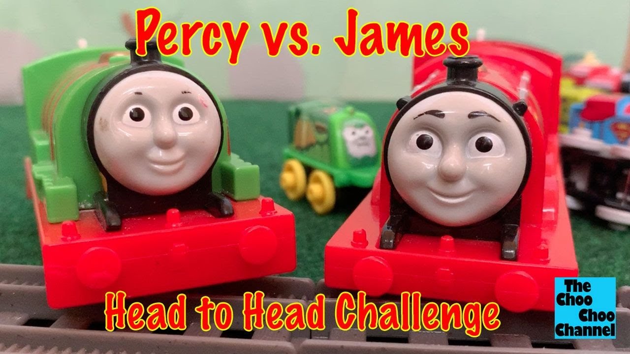 Head to head challenge Percy vs. James - Thomas & Friends Toys World's ...