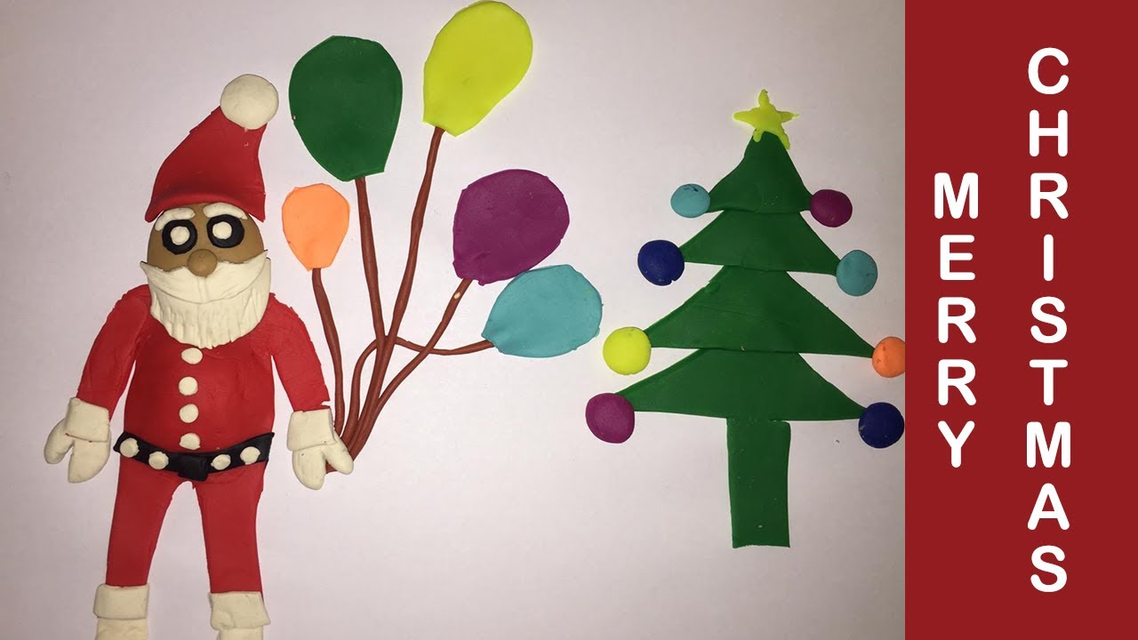 Make Santa Claus with Play Dough - How to make with play dough? - YouTube