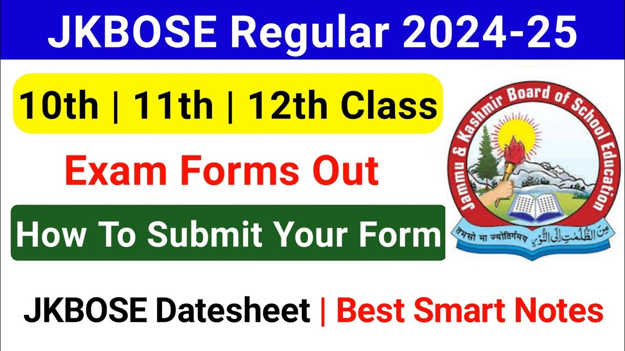 JKBOSE 10th,11th,12th Class Exam Forms 2024-25 | JKBOSE Regular ...
