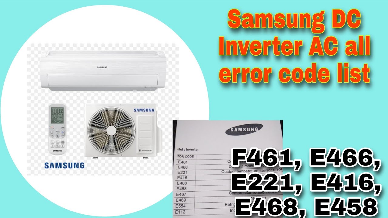 Samsung DC Inverter AC all error code list originalहिंदी में जानकारी लो ...