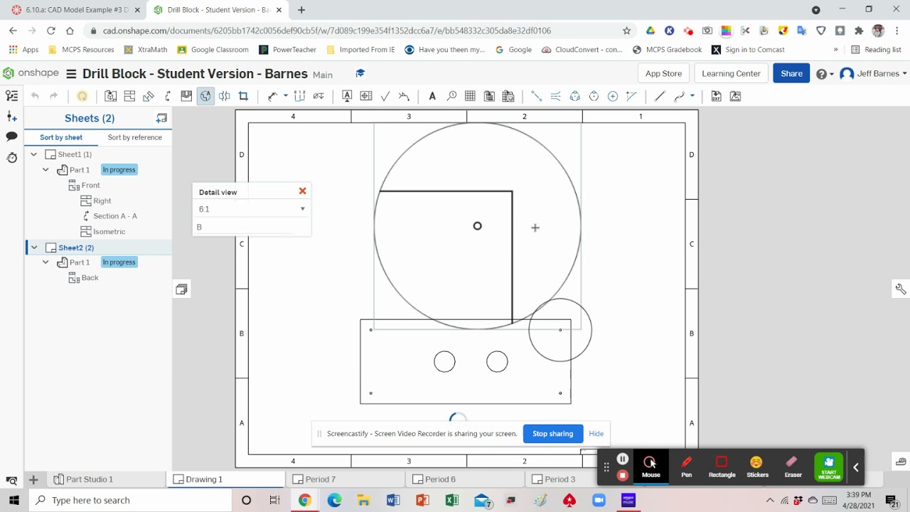 Onshape Tutorial: Detail View on a 2nd Sheet Drawing - YouTube
