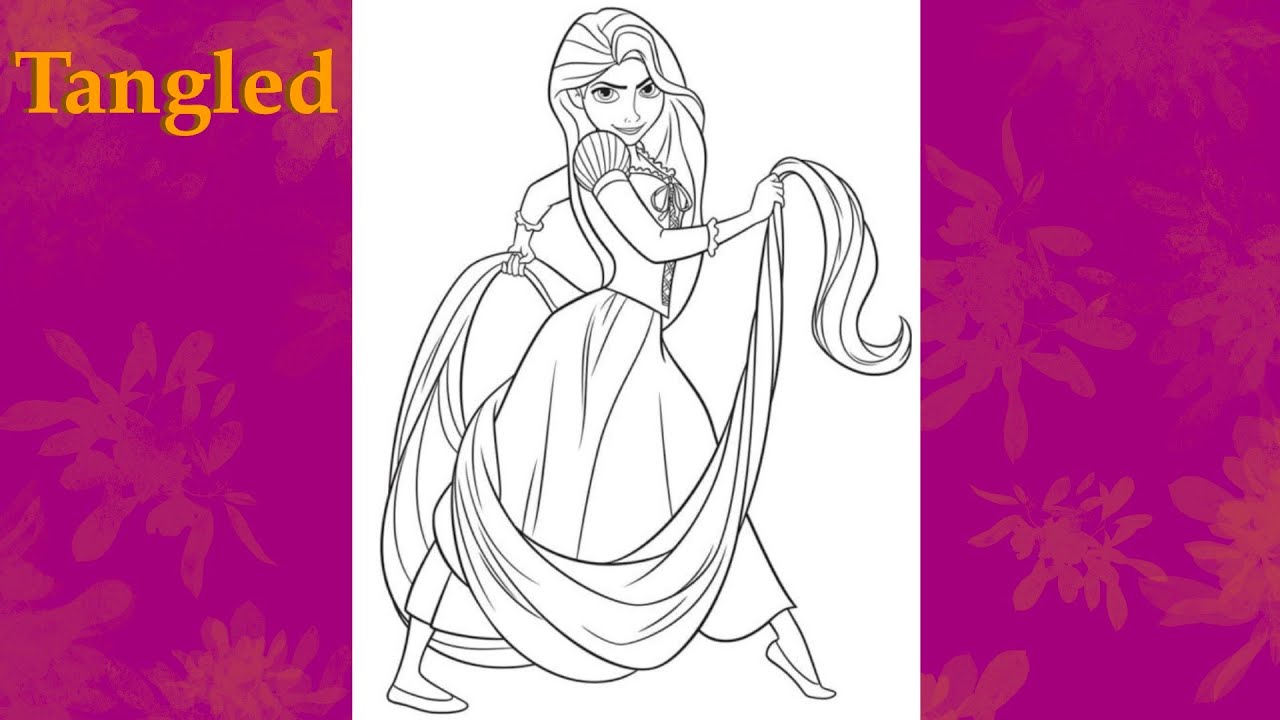 Coloring Rapunzel Tangled Disney Princess Coloring Page Youtube