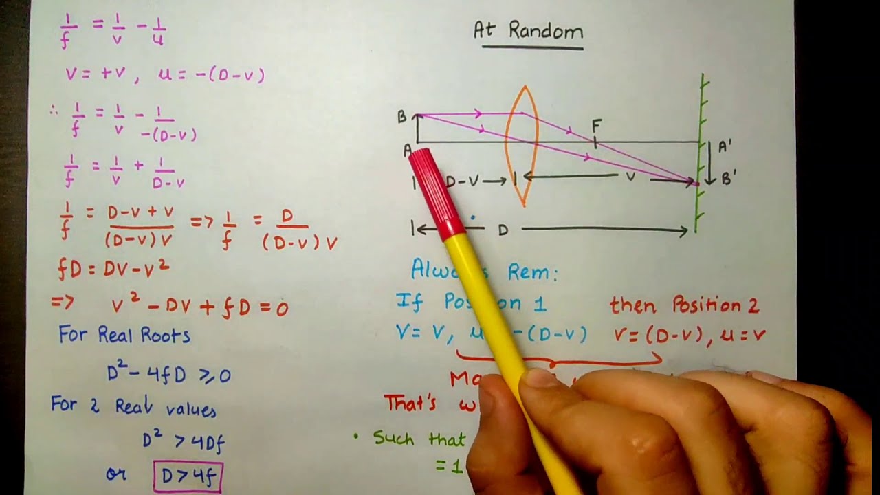 Displacement Method To Find Position Of Image Lens Displacement Displacement Method To Find Position Of Image Lens Displacement