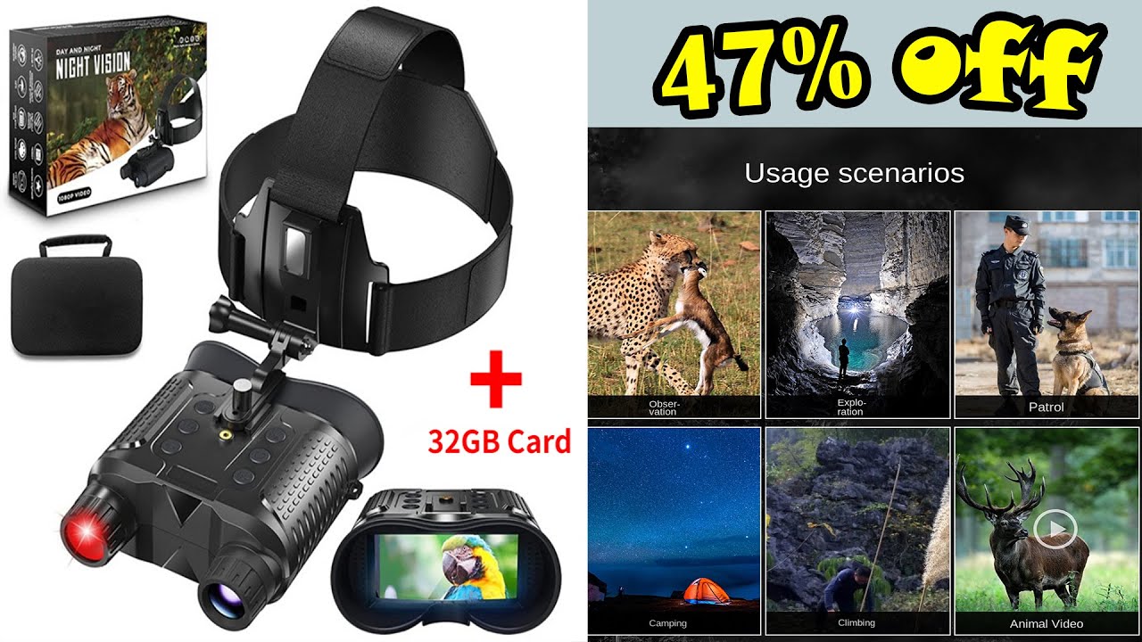 Night Vision Binoculars Battery Rechargeable NV8160 Infrared Digital ...