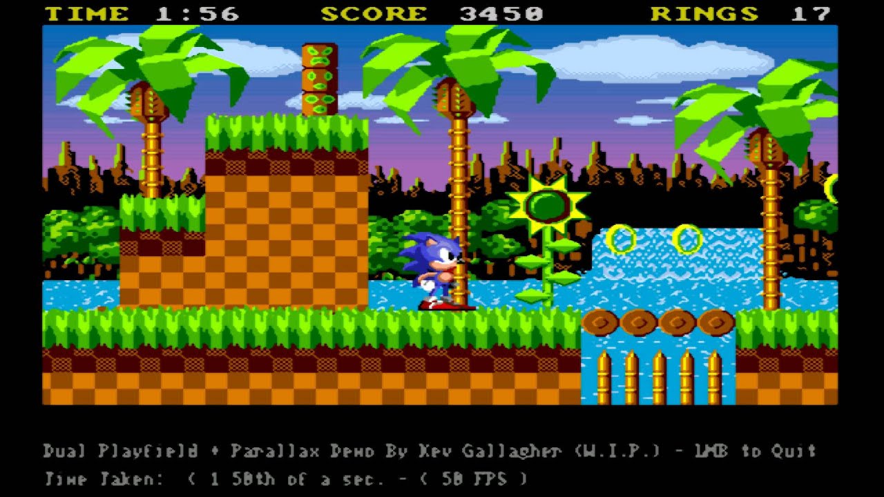 AMIGA SONIC GAME DEMO EARLY STAGES HYPERCAM 3 5 (FRAMERATE IS MUCH ...