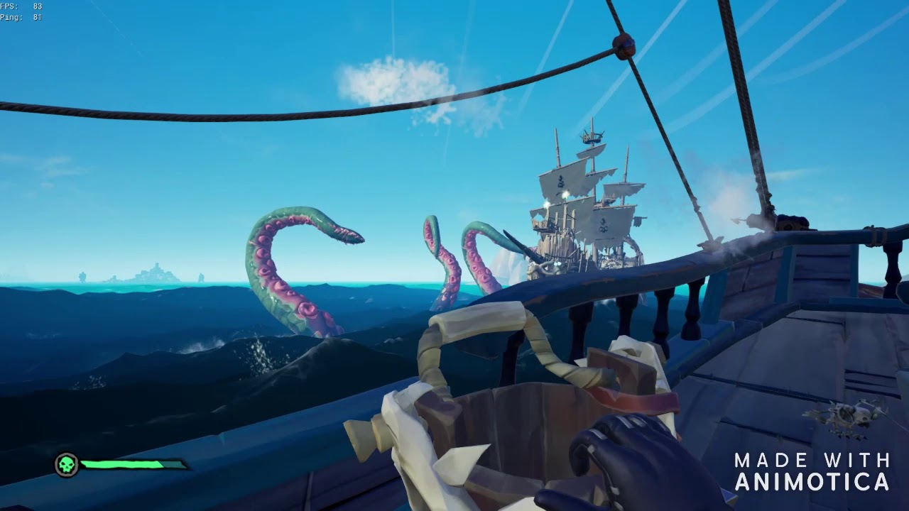 Kraken Defense + Enemy Galleon and 2 Skeleton Ships - YouTube