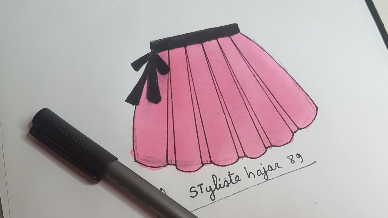 تعلم رسم تنورة بخطوات سهلة Youtube