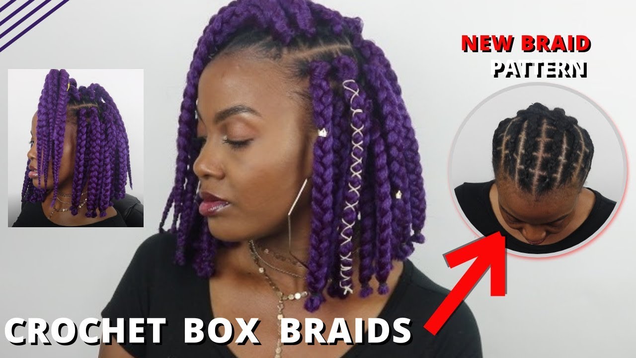 30min INDIVIDUAL?? CROCHET BOX BRAIDS + New Braid Pattern | Jumbo Box ...