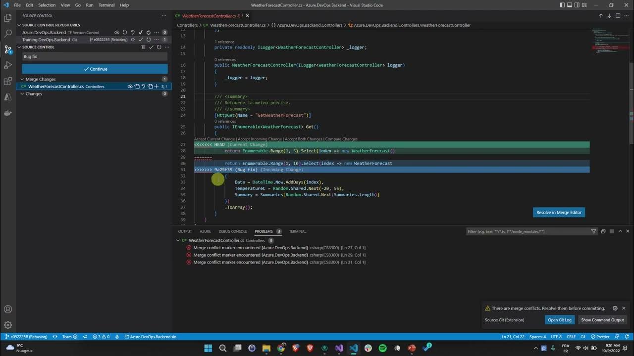 Azure DevOps Formation - 8 Demo Git Gestion des conflits - YouTube