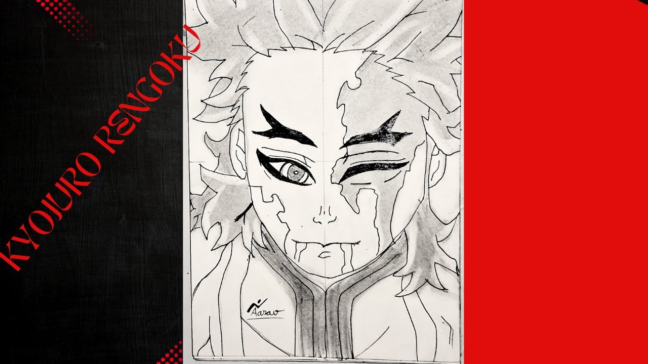 How To Draw Kyojuro Rengoku | Demon Slayer | Step by Step Easy ...