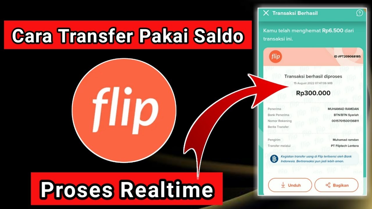 CARA TRANSFER ANTAR BANK DI APLIKASI FLIP MENGGUNAKAN SALDO FLIP - YouTube