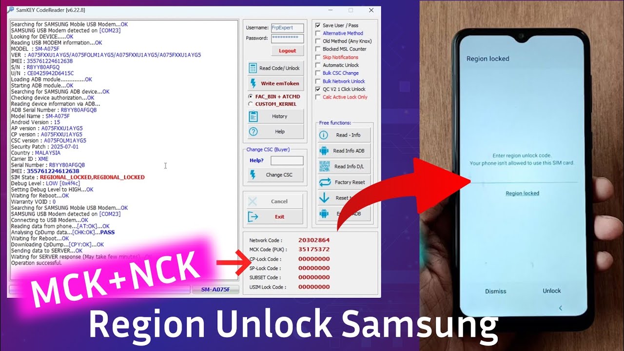 MCK+NCK !! Samsung Region Unlock Code Latest Security All Carrier ...