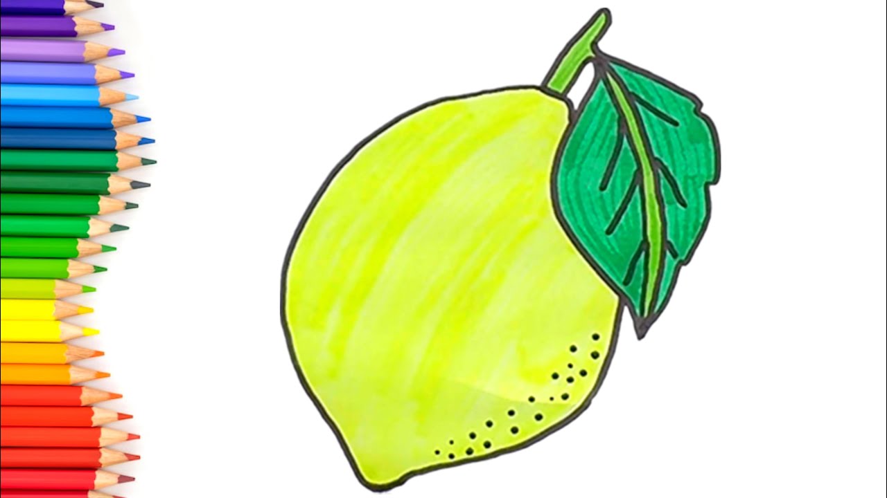 🍋 How to Draw and Paint a Lemon | Easy Lemon Drawing for Kids and ...