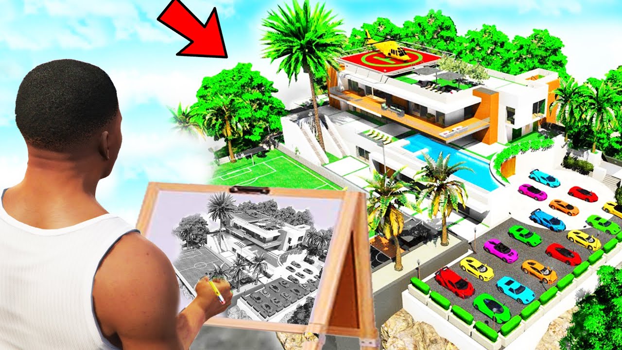 Franklin Uses Magical Painting To Draw A Very Big Billionare Mansion In ...