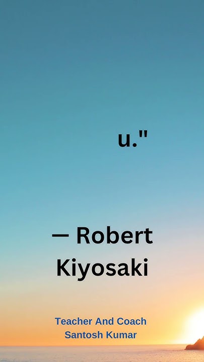 "Don't work for money; make money work for you." — Robert Kiyosaki #money - YouTube