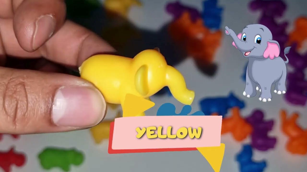 Plastic Zoo Animals Toys Of Different Colors For Kids. Learn Colors ...