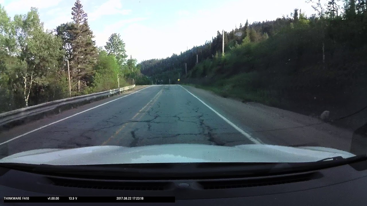 Quebec highway 389 curvy bad pavement near Baie Comeau - YouTube