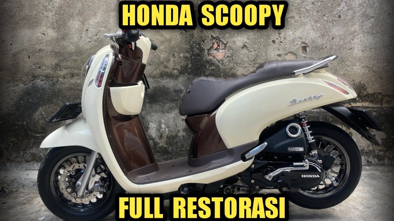 HONDA SCOOPY || REPAINT WARNA CREAM || MENOLAK TUA ~ Jeri Carlone - YouTube
