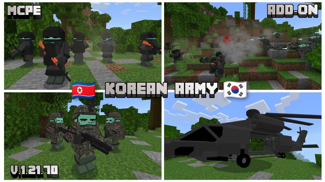 [Korean Army add-on v1.1.6] Minecraft military🎖️🇰🇷🇰🇵 [MCPE MCBE V1.21. ...