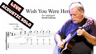 Wish You Were Here solo TAB - live unplugged - acoustic guitar solo ...