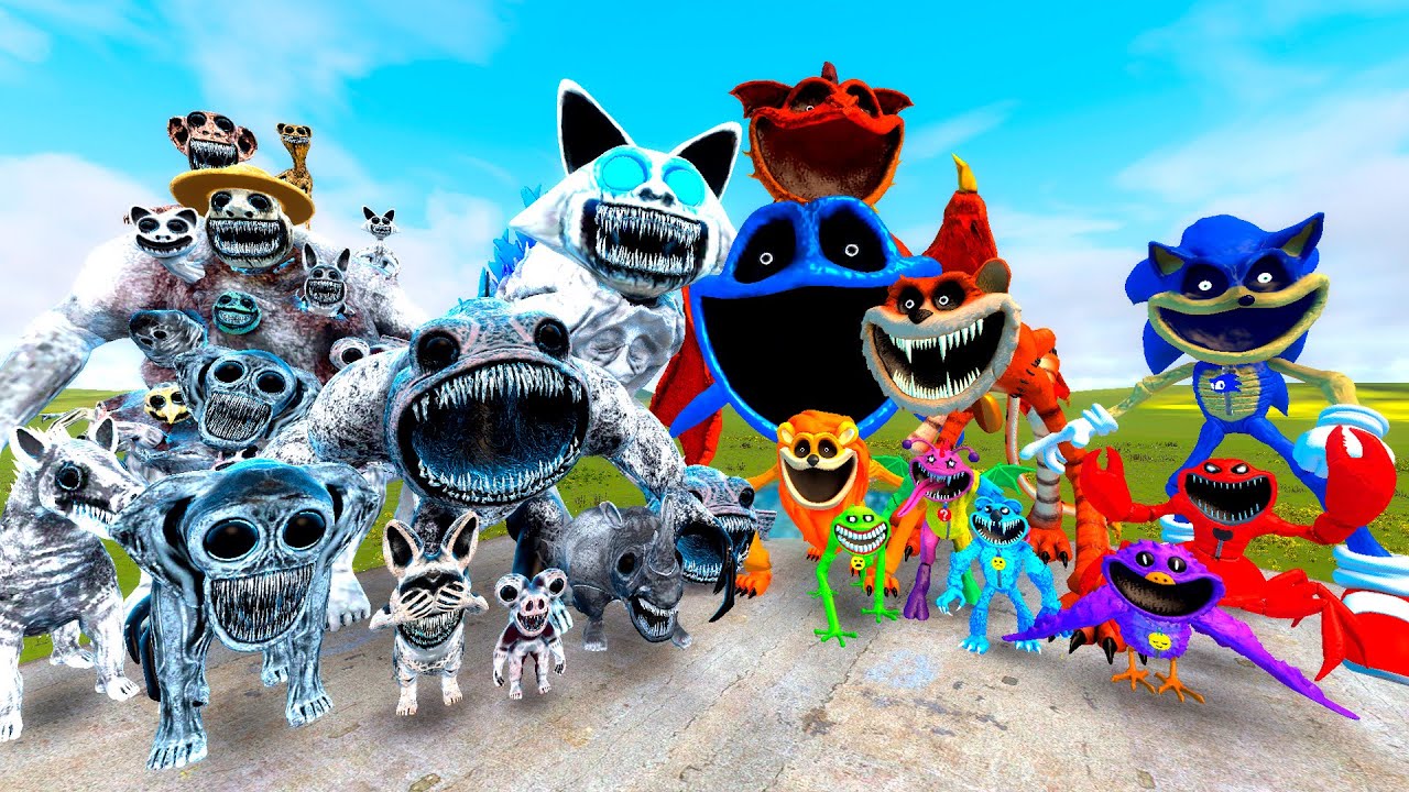 Garrys Mod | ALL ZOONOMARY TITANS VS NEW SMILING CRITTERS - YouTube