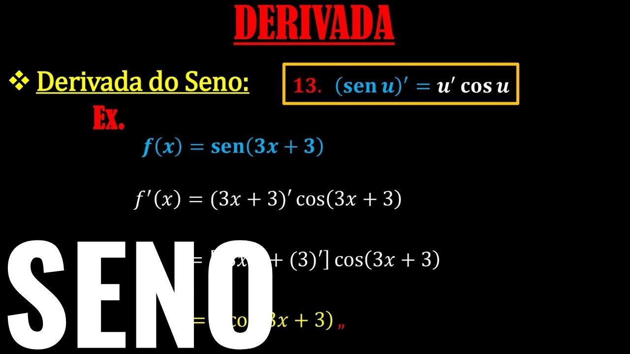 DERIVADA DO SENO || EXEMPLO e REGRA - YouTube