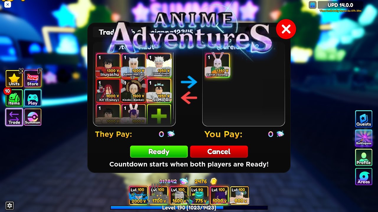 Trading Shiny Units And More In Anime Adventures!! - YouTube