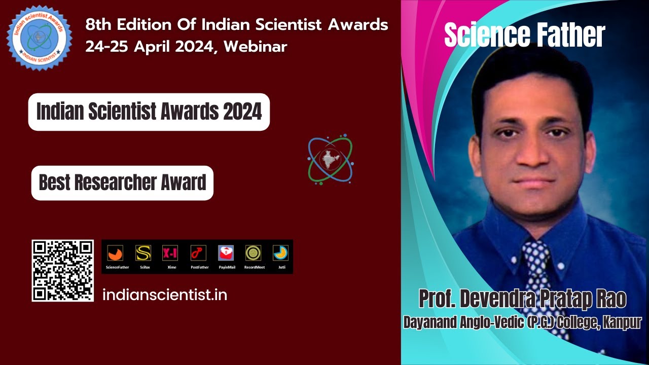 Sciencefather.com, Prof. Devendra Pratap Rao, Dayanand Anglo-Vedic, India, Best Researcher Award ...