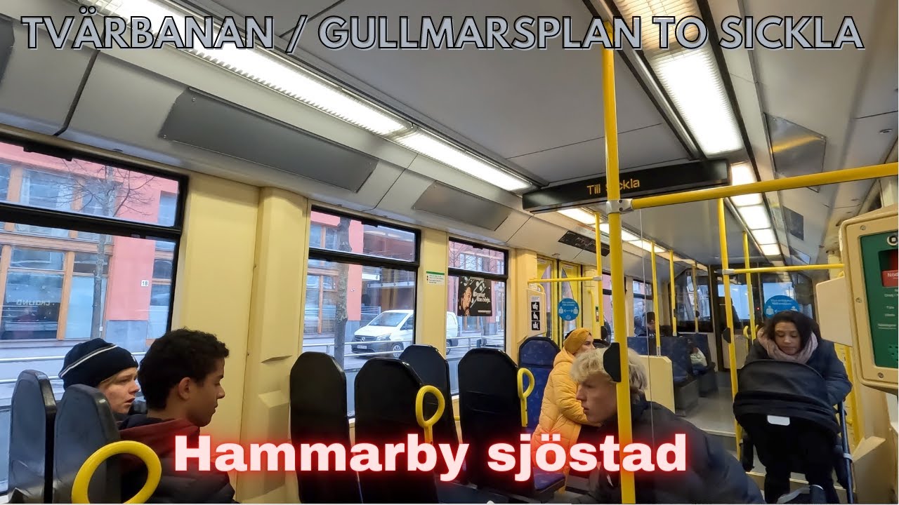 Tvärbanan trip from Gullmarsplan to Sickla udde in Stockholm Sweden ...