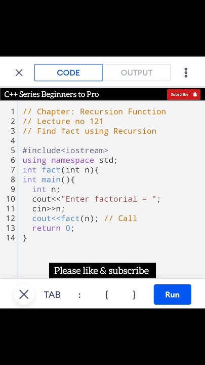 C++ Series|Lecture no 121|"How to find Factorial using Recursion Function" #Coding C++ # ...