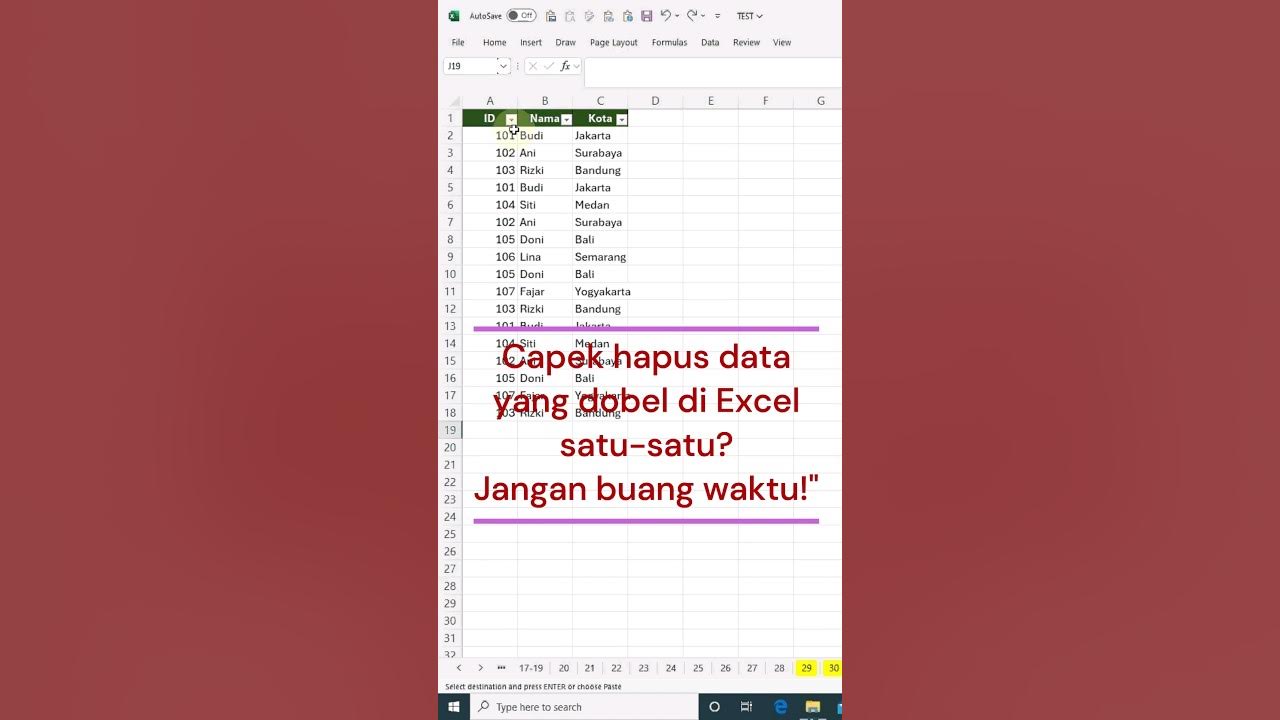 Cara Cepat Hapus Data Duplikat di Excel - YouTube